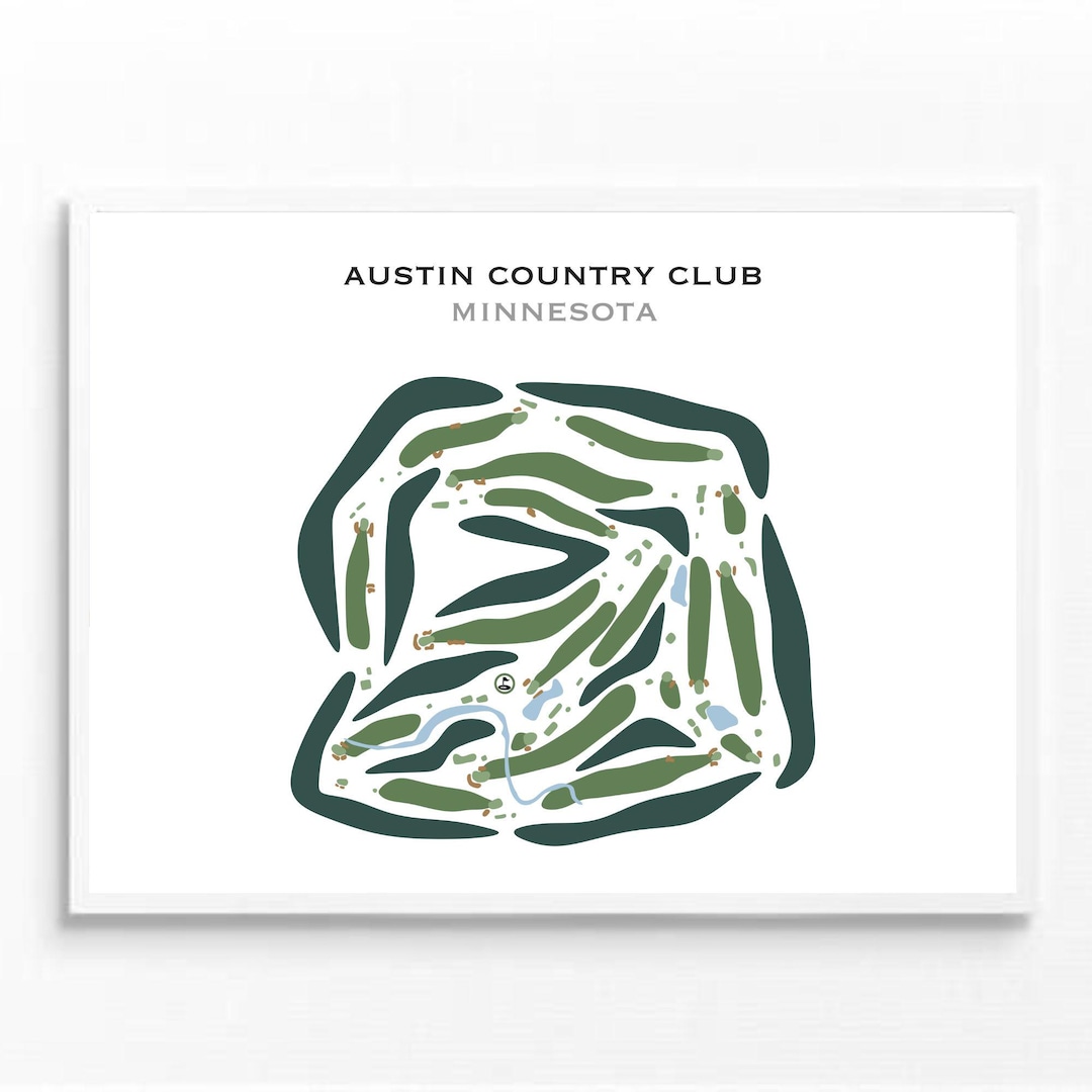 Austin Country Club, MN Wall Art| Golf Course Map, Home Decor, Golf Map ...