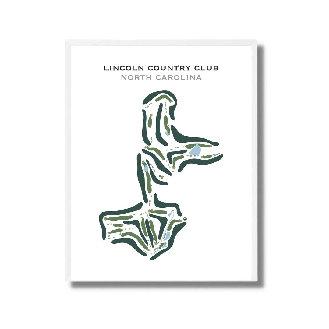 Lincoln Country Club, NC | Golf Course Map, Golf Map, Golfer Gift for ...