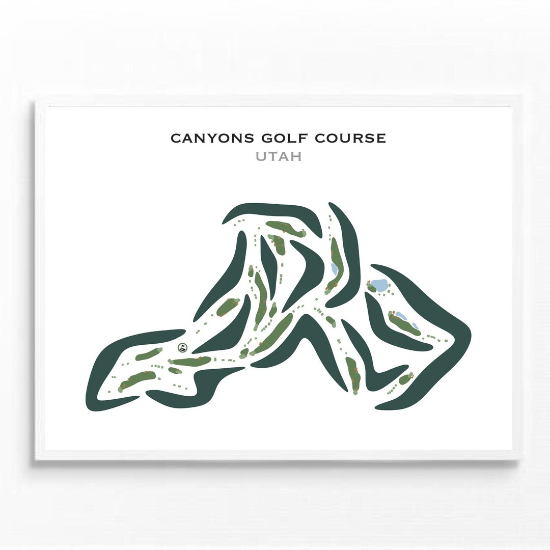 Canyons Golf Course, Utah | Golf Course Map, Golf Map, Golfer Gift for ...