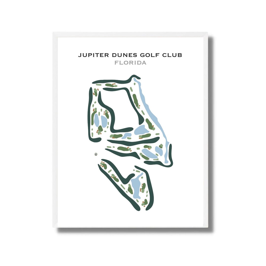 Jupiter Dunes Golf Club, FL | Golf Course Map, Golf Map, Golfer Gift ...