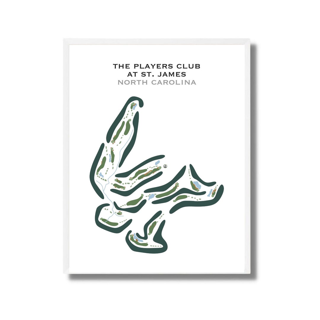 The Players Club at St. James, NC | Golf Course Map, Decor, Golfer Gift ...