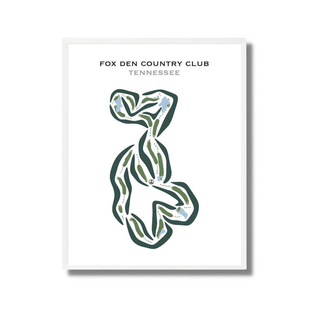 Fox Den Country Club, TN | Golf Course Map, Golf Map, Golfer Gift for ...