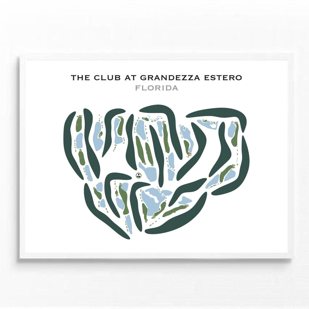 The Club at Grandézza, Florida Golf Course Map Canvas, Golf Map Wall ...