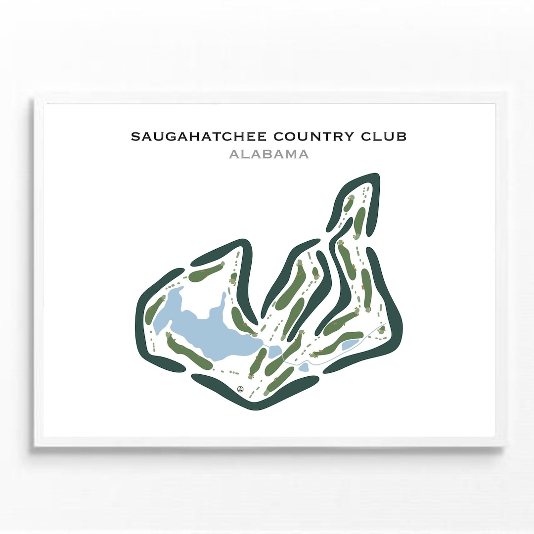 Saugahatchee Country Club, AL | Golf Course Map, Golf Map, Golfer Gift ...