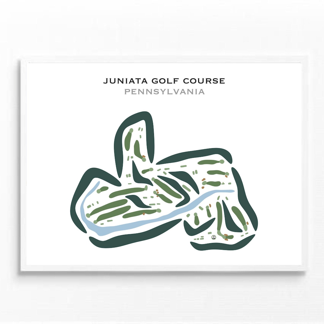 Juniata Golf Course, PA | Golf Course Map, Golf Map, Golfer Gift for ...