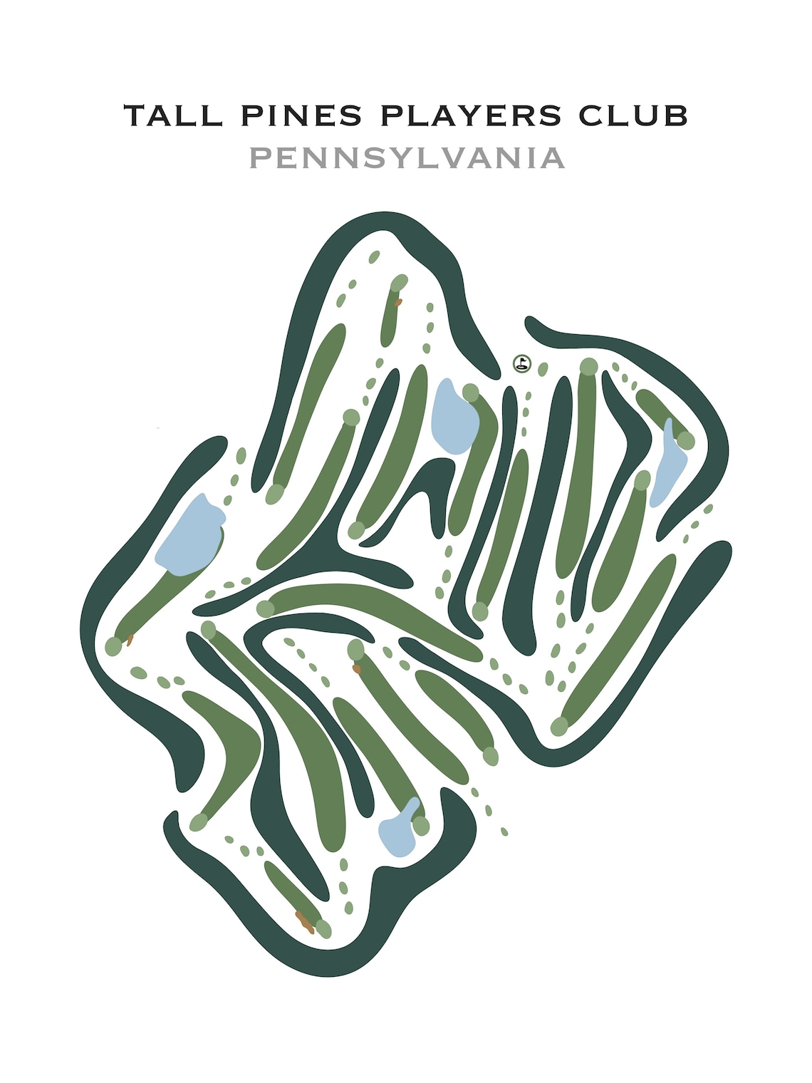 Tall Pines Players Club, PA Golf Course Map, Home Decor, Golfer Gift ...
