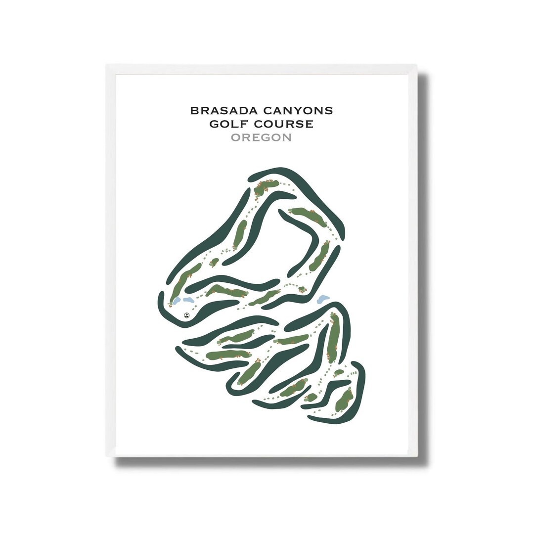 Brasada Canyons Golf Course, OR | Golf Course Map, Decor, Golfer Gift ...