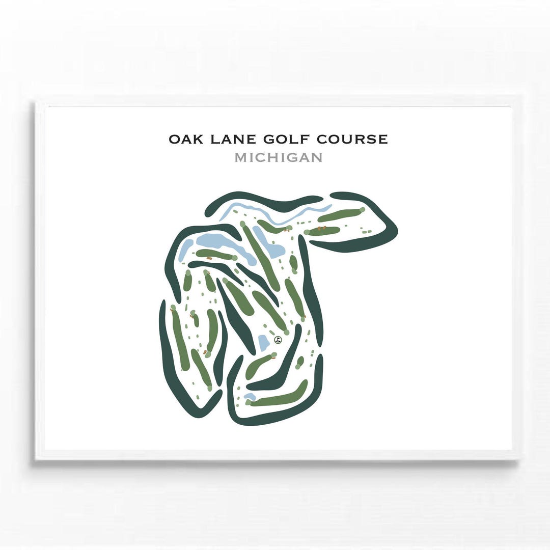 Oak Lane Golf Course, MI | Golf Course Map, Golf Map, Golfer Gift for ...