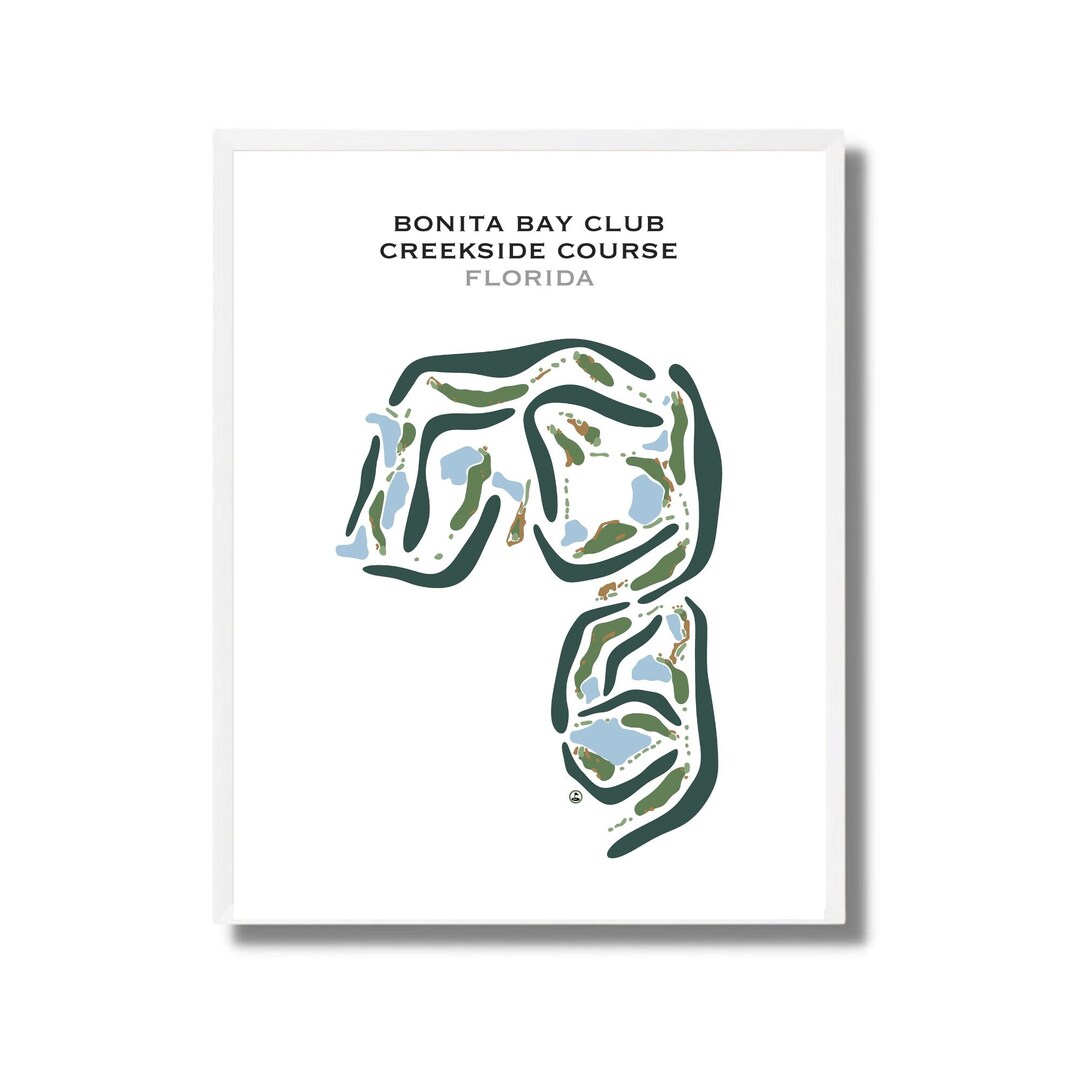Bonita Bay Club - Creekside Course, FL Golf Course Map Canvas Art, Golf ...