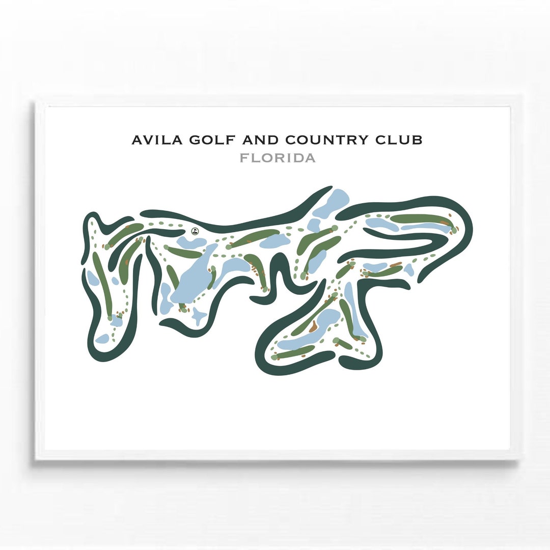 Avila Golf & Country Club, FL | Golf Course Map, Golf Map, Golfer Gift ...