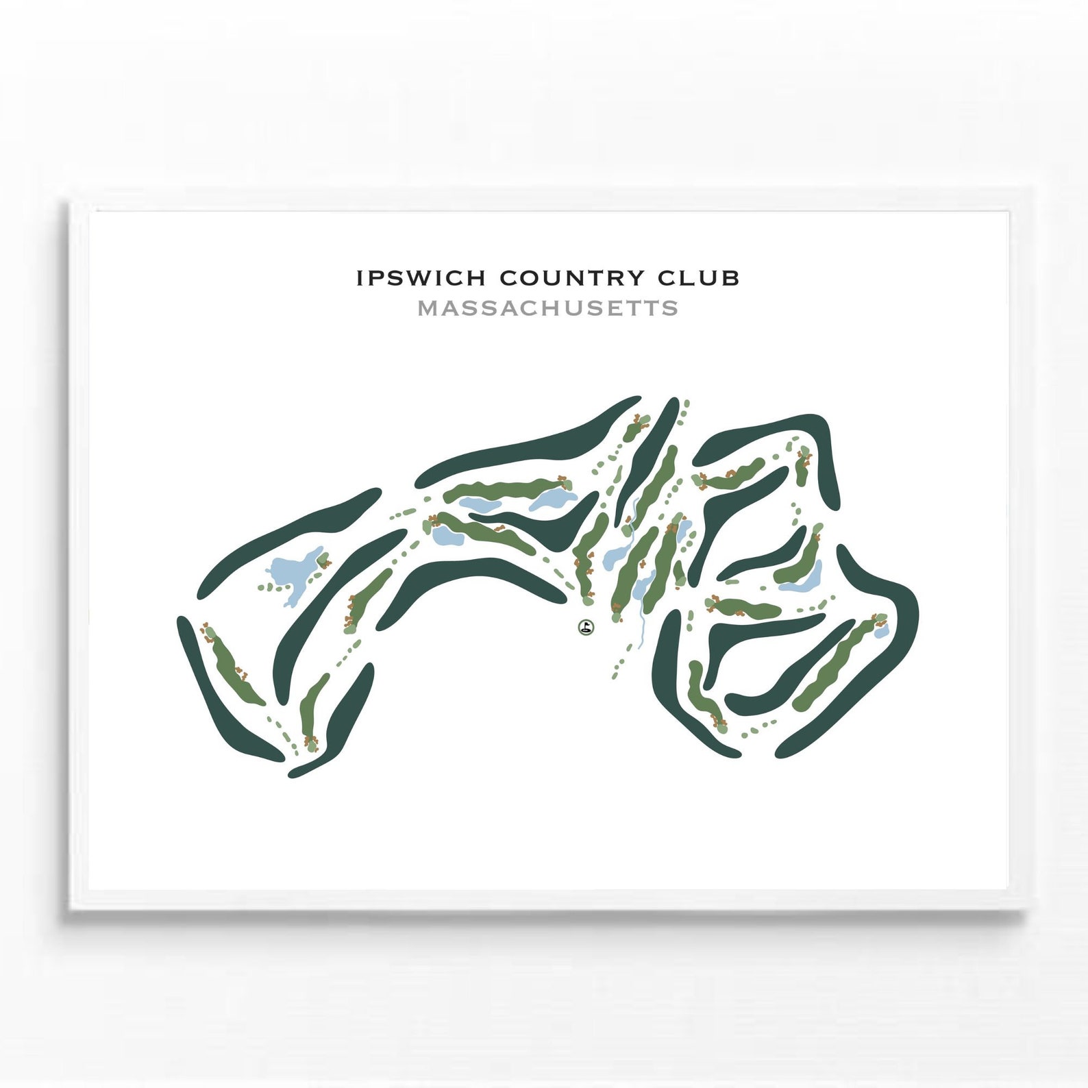 Ipswich Country Club, MA Golf Course Map Canvas Art, Golf Gifts for Him ...