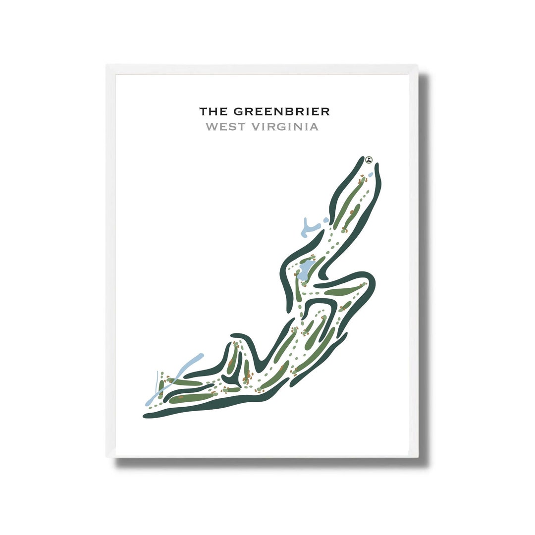 Golf Club Prints- the Greenbrier West Virginia Golf Course Map | Golf ...