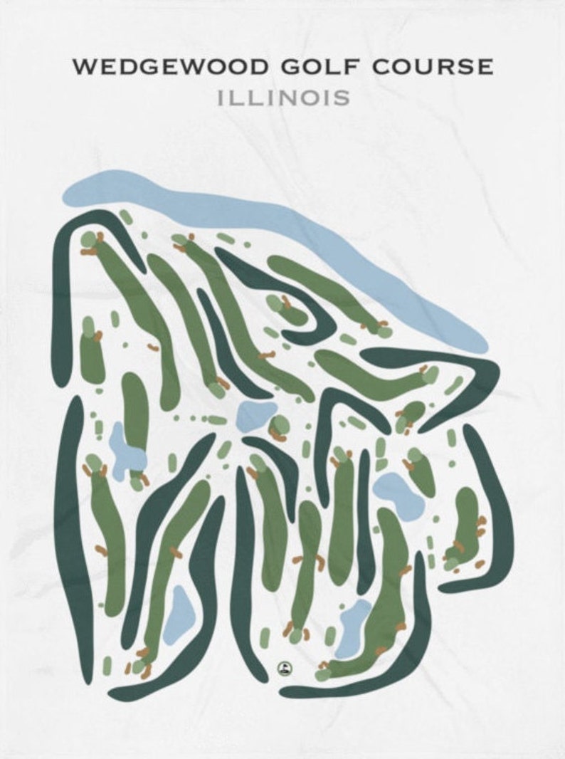 Wedgewood Golf Course, IL | Golf Course Map, Golf Map, Golfer Gift for ...