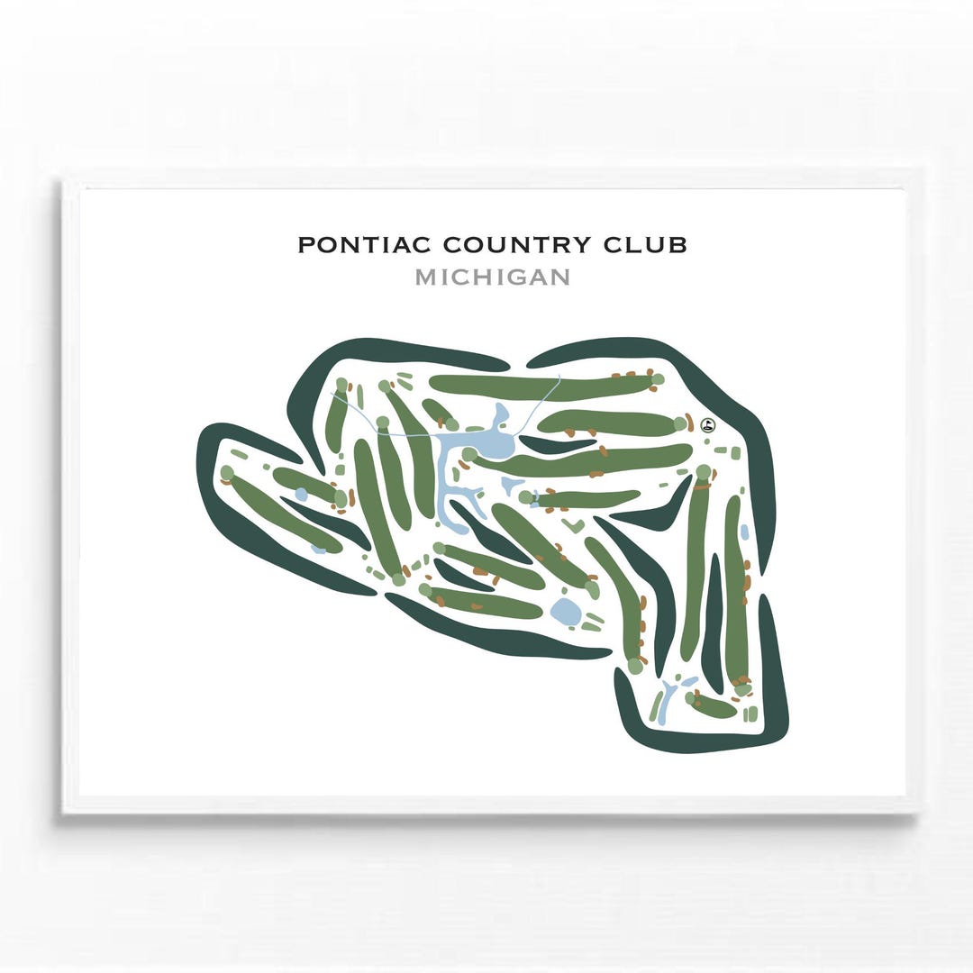 Pontiac Country Club, MI | Golf Course Map, Golf Map, Golfer Gift for ...