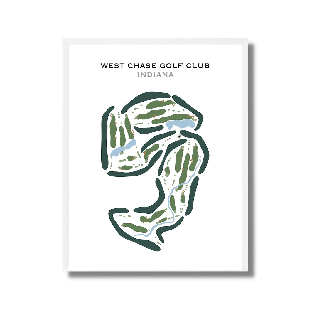 West Chase Golf Club, IN | Golf Course Map, Golf Map, Golfer Gift for ...