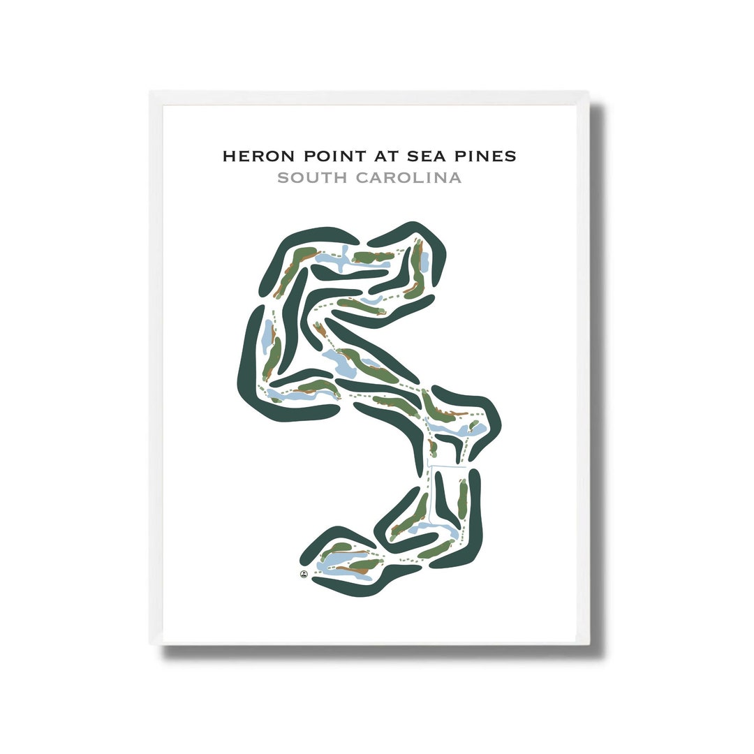 Heron Point at Sea Pines, SC | Golf Course Map, Golf Map, Golfer Gift ...