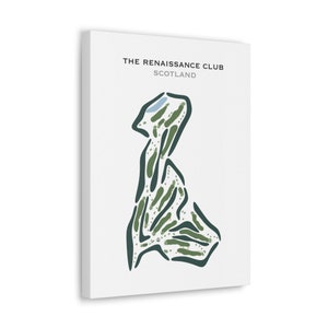 The Renaissance Club, Scotland Golf Course Map Wall Art, Golfer Lover ...