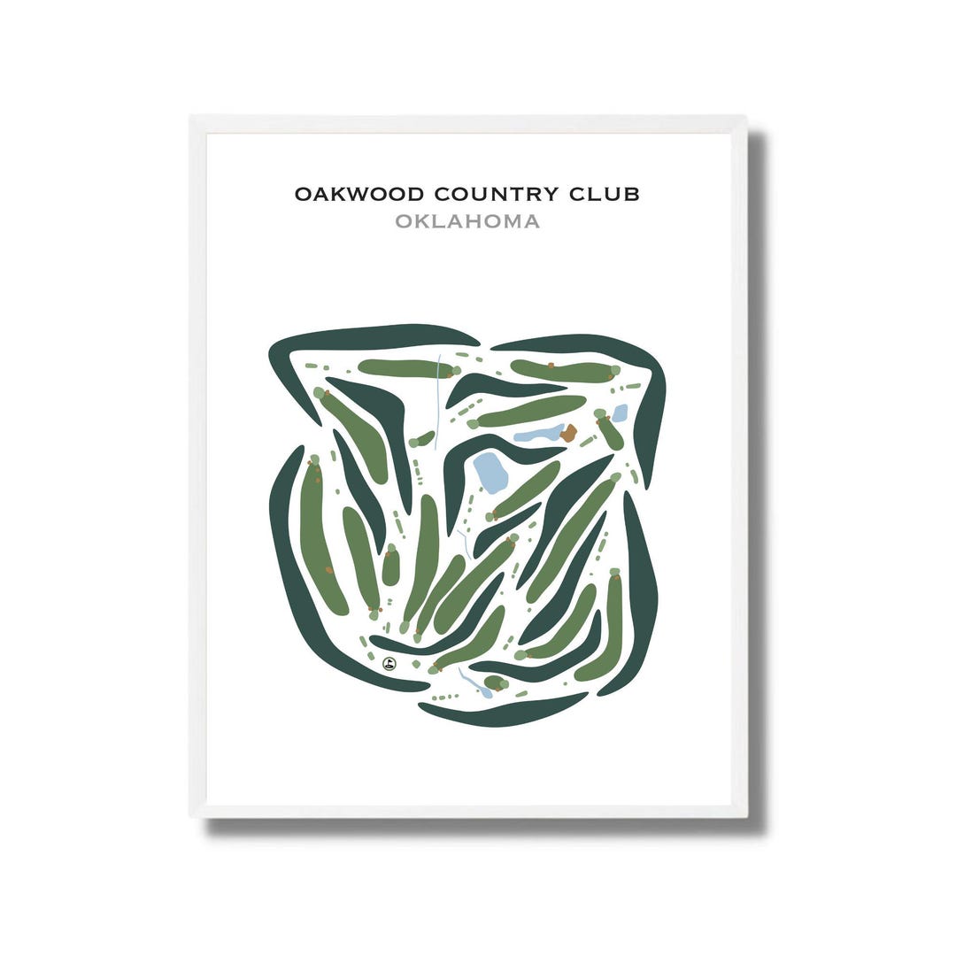 Oakwood Country Club, OK | Golf Course Map, Golf Map, Golfer Gift for ...