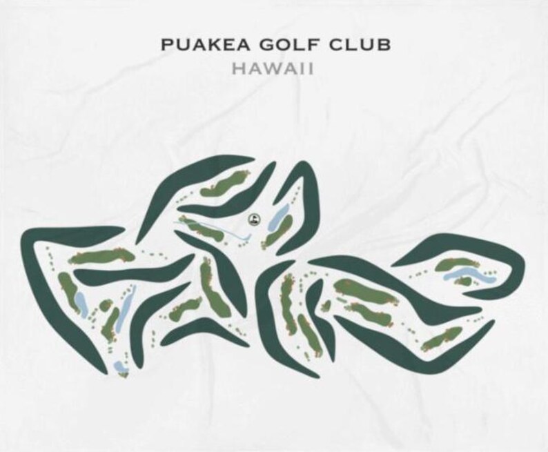 Puakea Golf Club, Hawaii | Golf Course Map, Golf Map, Golfer Gift for ...