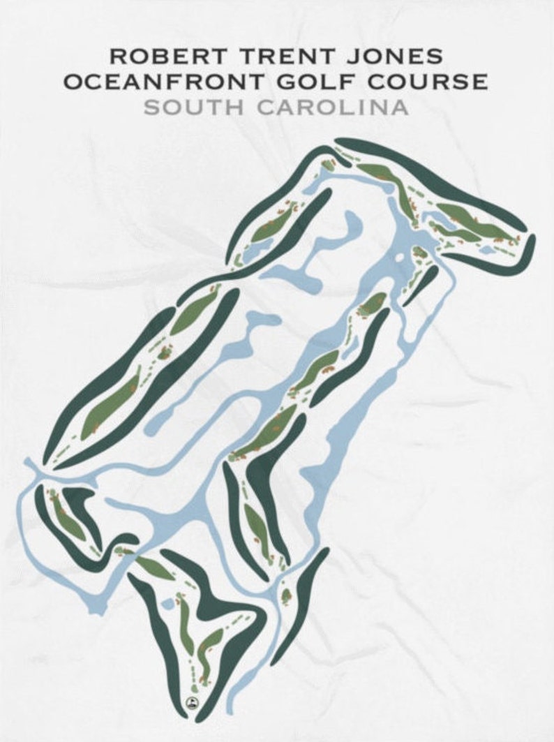 Robert Trent Jones Oceanfront Golf Course Poster, SC Golf Course Map ...