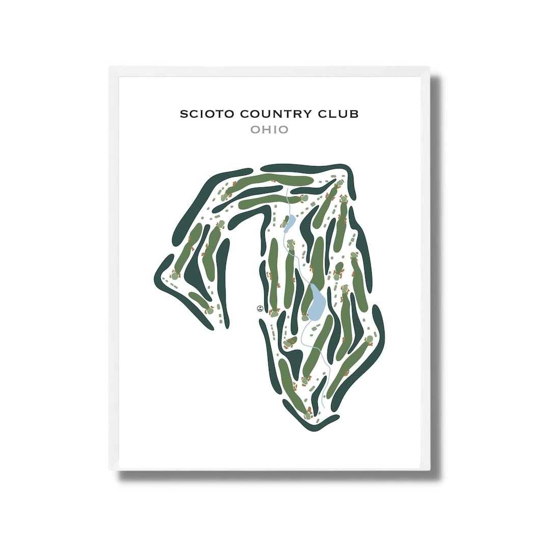Scioto Country Club, Ohio | Golf Course Map, Golf Map, Golfer Gift for ...