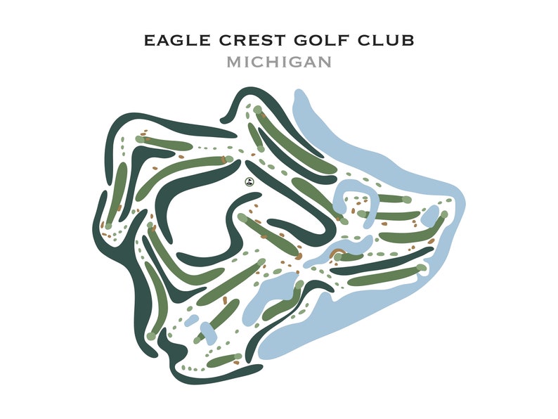 Eagle Crest Golf Club MI Golf Course Map Home Decor - Etsy