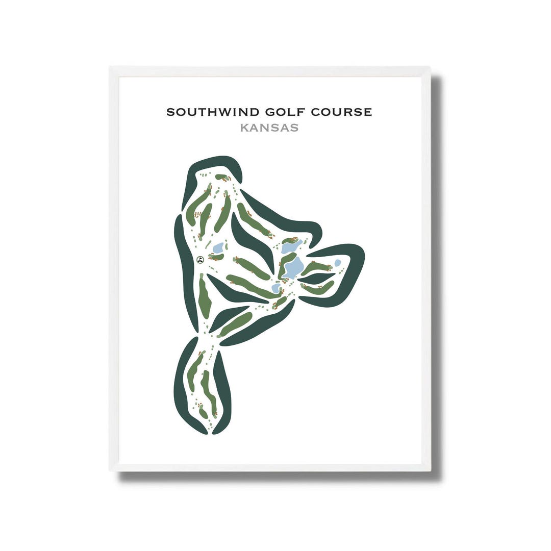 Southwind Golf Course, Kansas | Golf Course Map, Golf Map, Golfer Gift ...