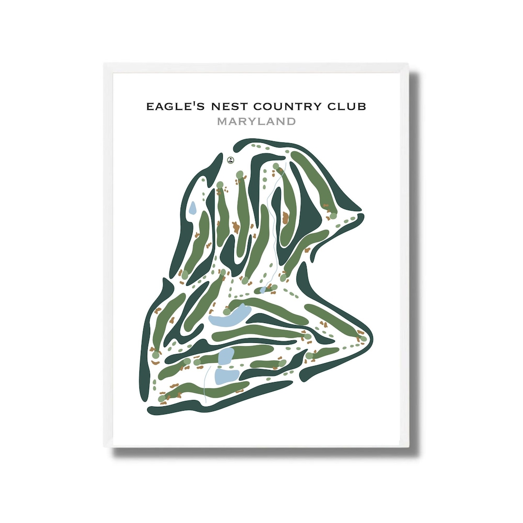 Eagle's Nest Country Club, MD Golf Course Map Canvas, Golf Map Wall Art ...