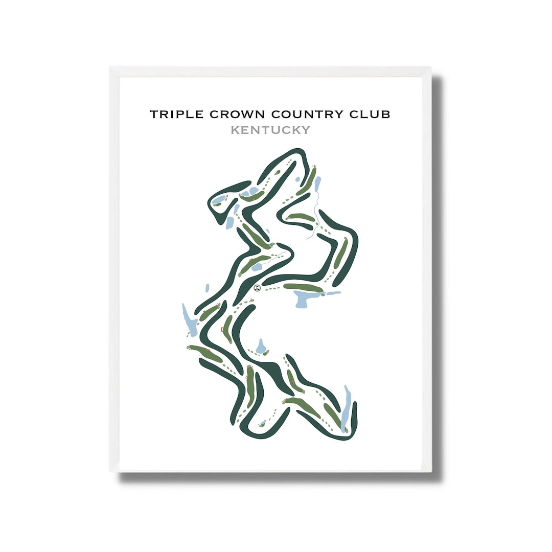 Triple Crown Country Club, KY Golf Course Map Wall Art, Golf Map Canvas ...