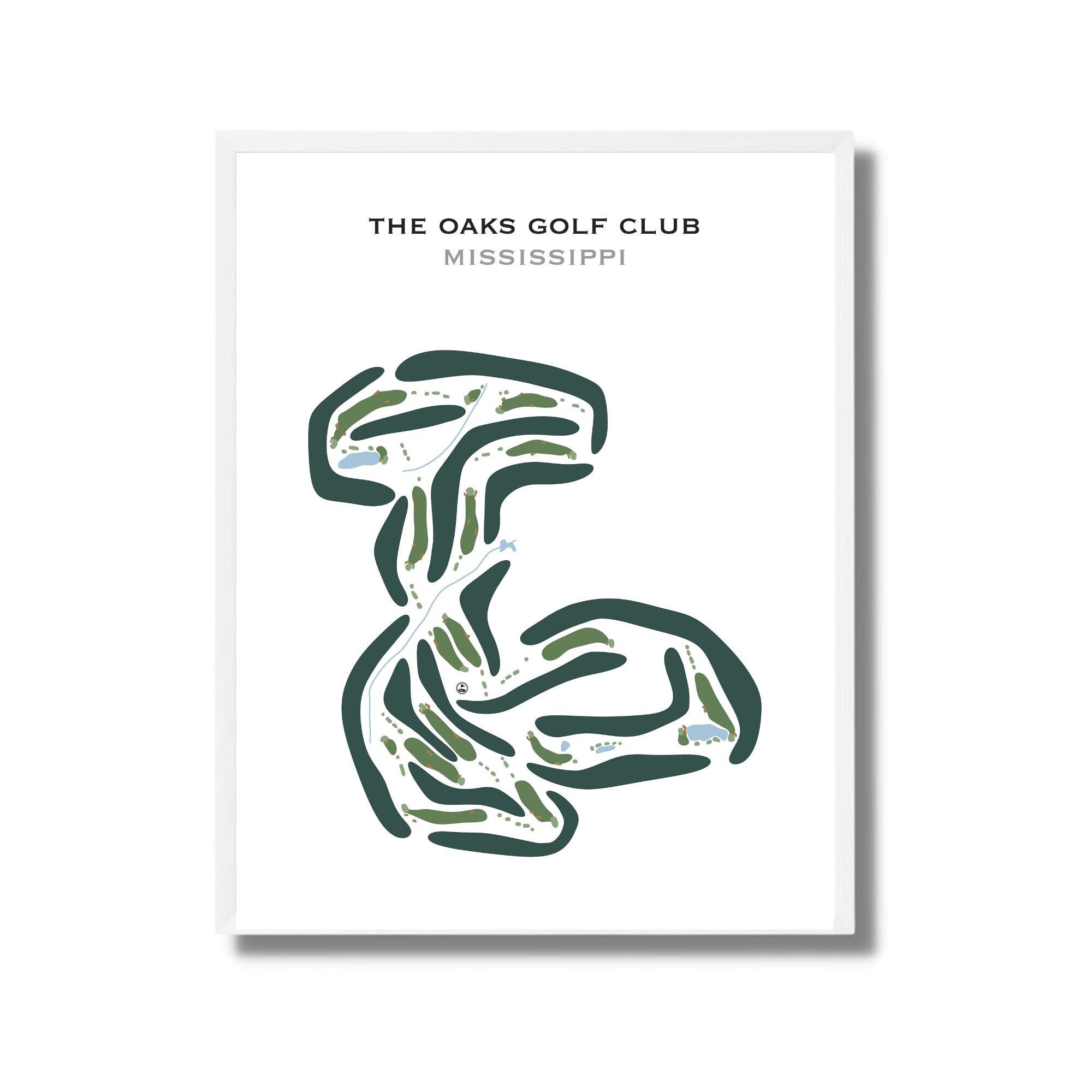 The Oaks Golf Club, MS | Golf Course Map, Golf Map, Golfer Gift for Him ...