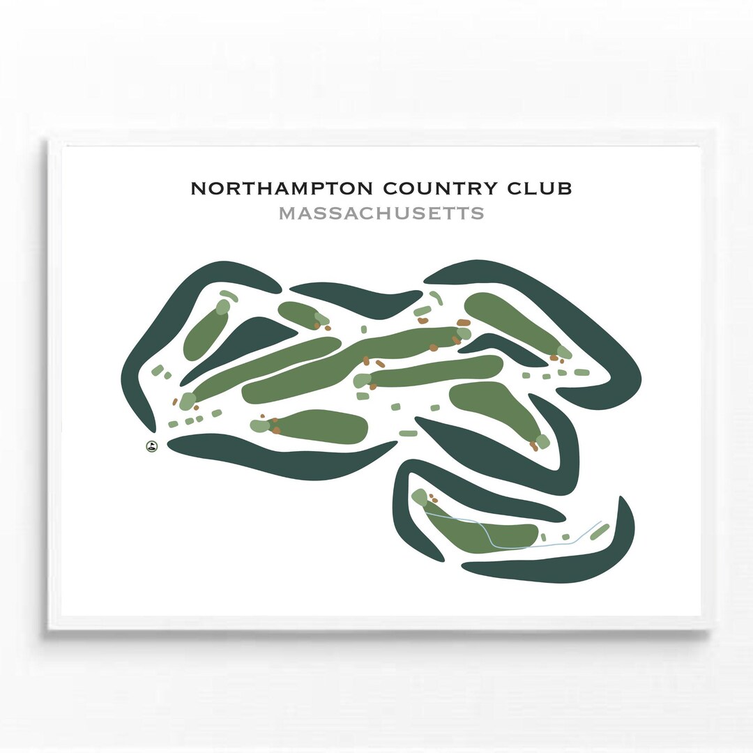 Northampton Country Club, MA Wall Art | Golf Course Map, Golfer Dad ...