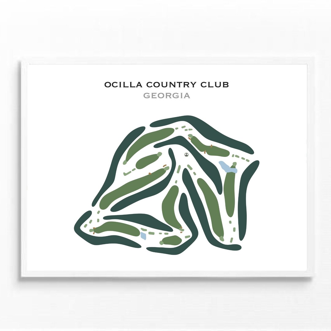Ocilla Country Club, Georgia | Golf Course Map, Golf Map, Golfer Gift ...