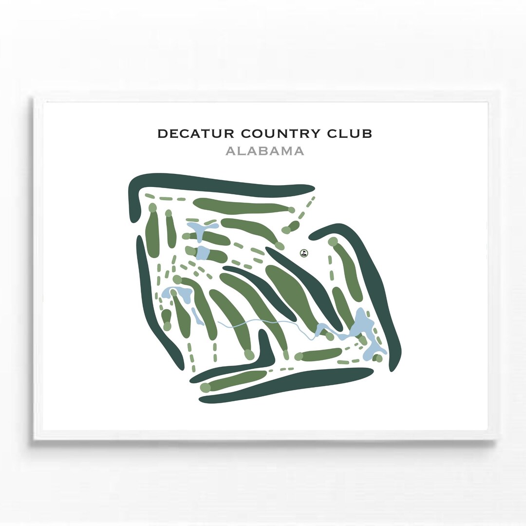 Decatur Country Club, Alabama | Golf Course Map, Golf Map, Golfer Gift ...
