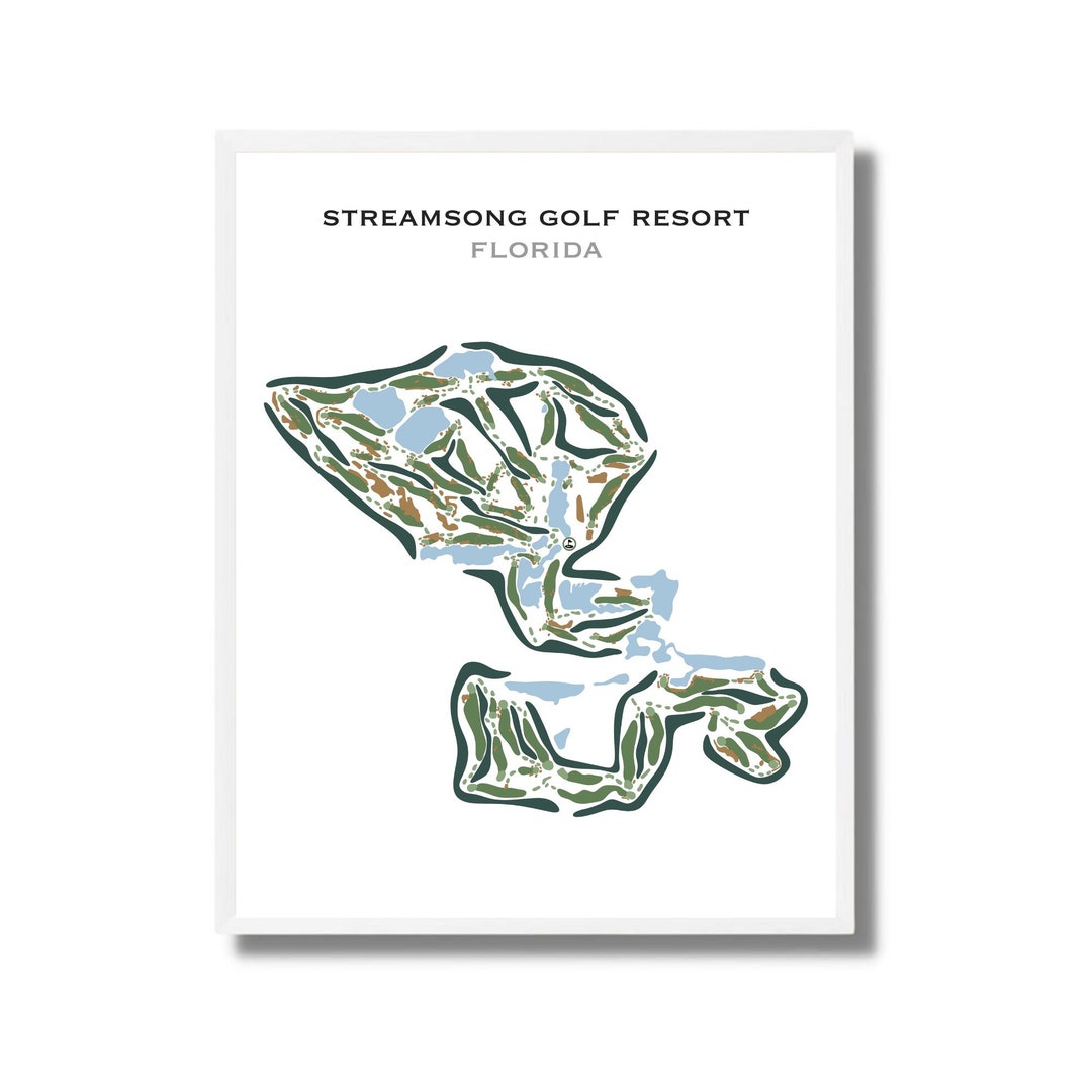 Streamsong Golf & Clubhouse, FL Golf Course Prints, Golf Course Map ...