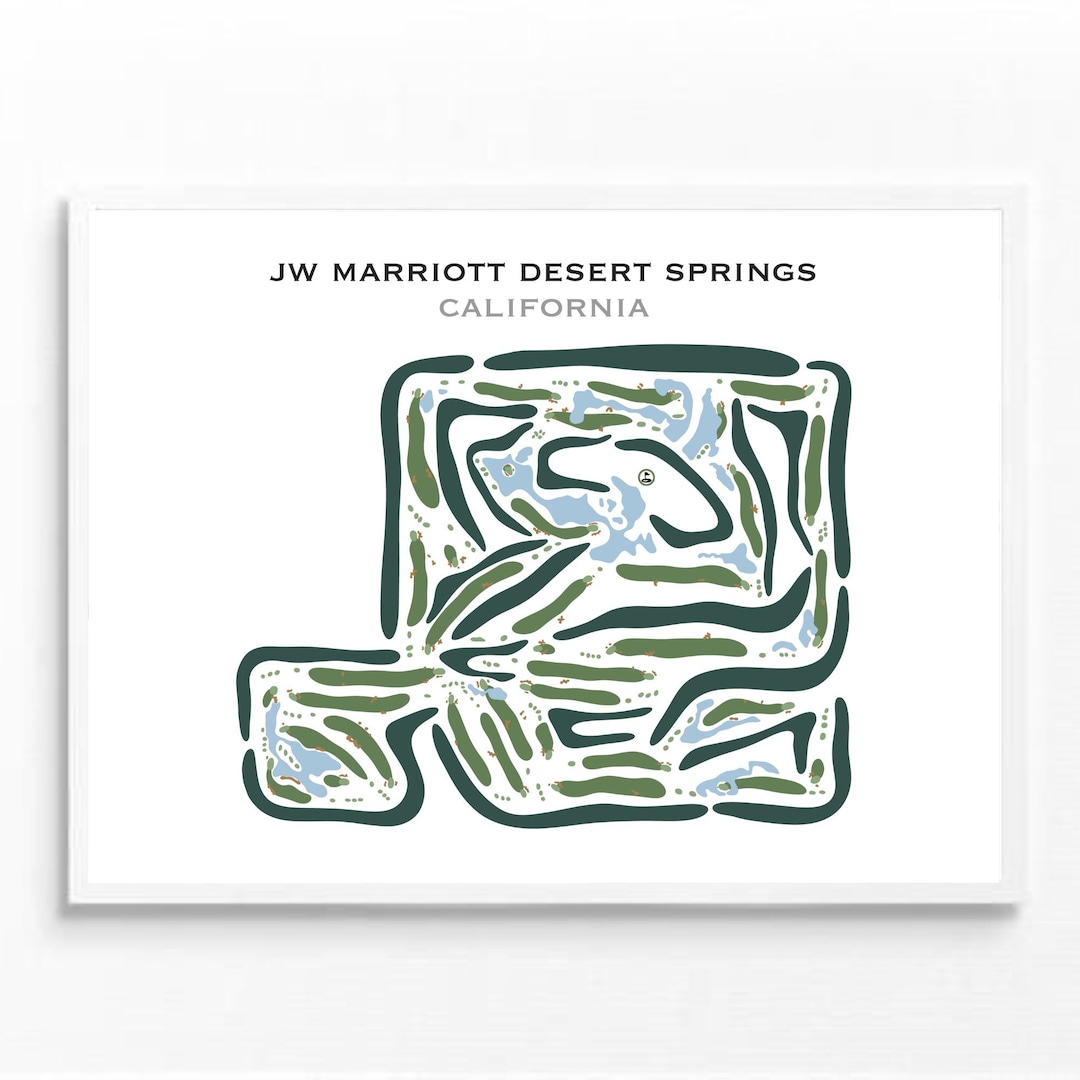 JW Marriott Desert Springs, CA Golf Course Map Wall Art, Golfer Gift ...