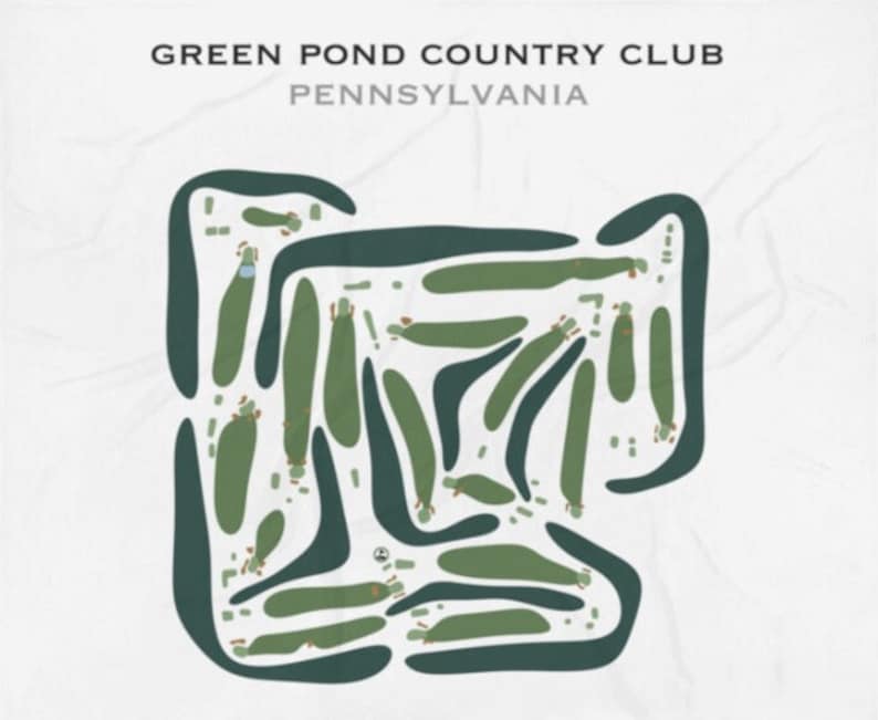 Green Pond Country Club, PA | Golf Course Map, Golf Map, Golfer Gift ...