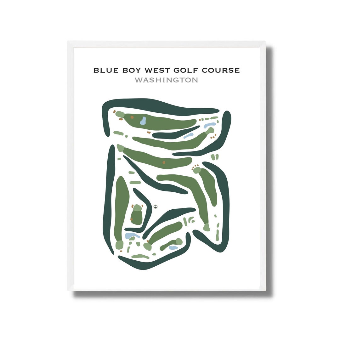 Blue Boy West Golf Course, WA| Golf Course Map, Golf Map, Golfer Gift ...