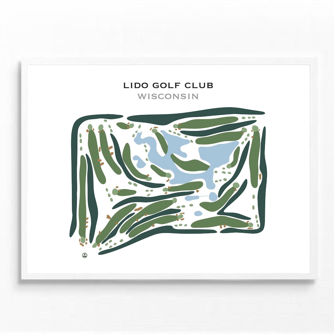 Lido Golf Club, Wisconsin | Golf Course Map, Golf Map, Golfer Gift for ...