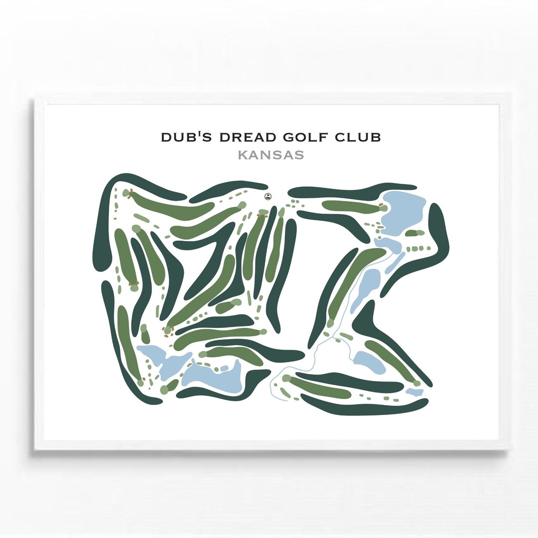 Dub's Dread Golf Club, KS Golf Course Map Wall Art, Golf Map Art Poster ...
