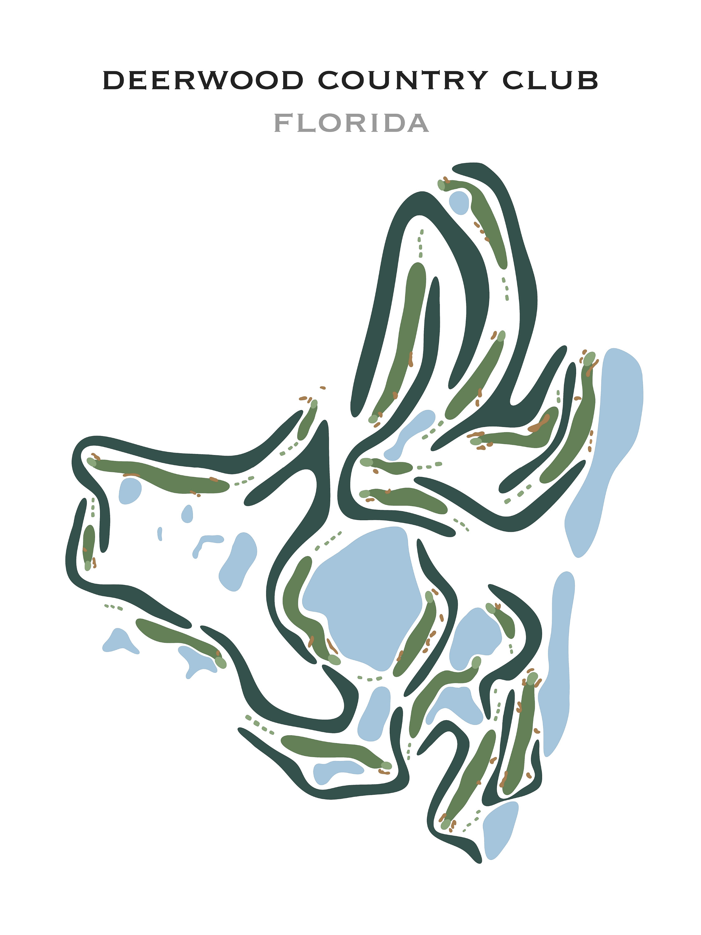 Deerwood Country Club FL Golf Course Map Home Decor - Etsy