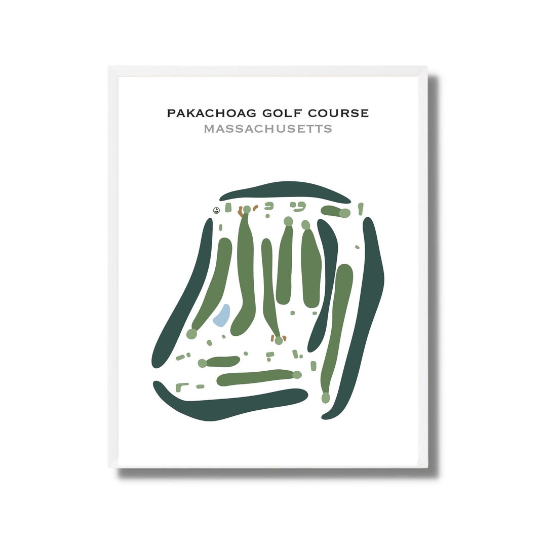 Pakachoag Golf Course, MA | Golf Course Map, Golf Map, Golfer Gift for ...