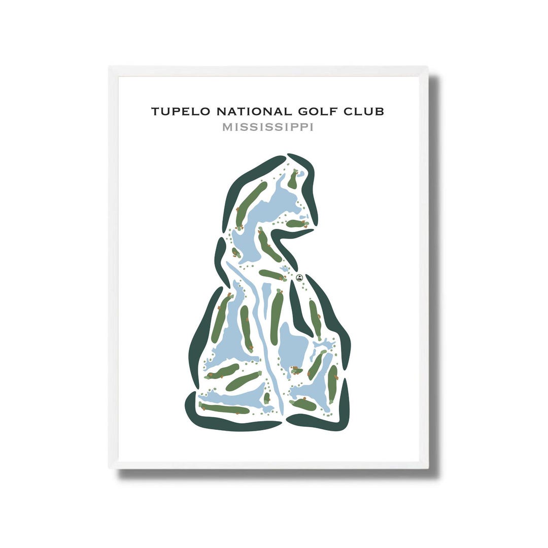 Tupelo National Golf Club, MS | Golf Course Map, Golf Map, Golfer Gift ...