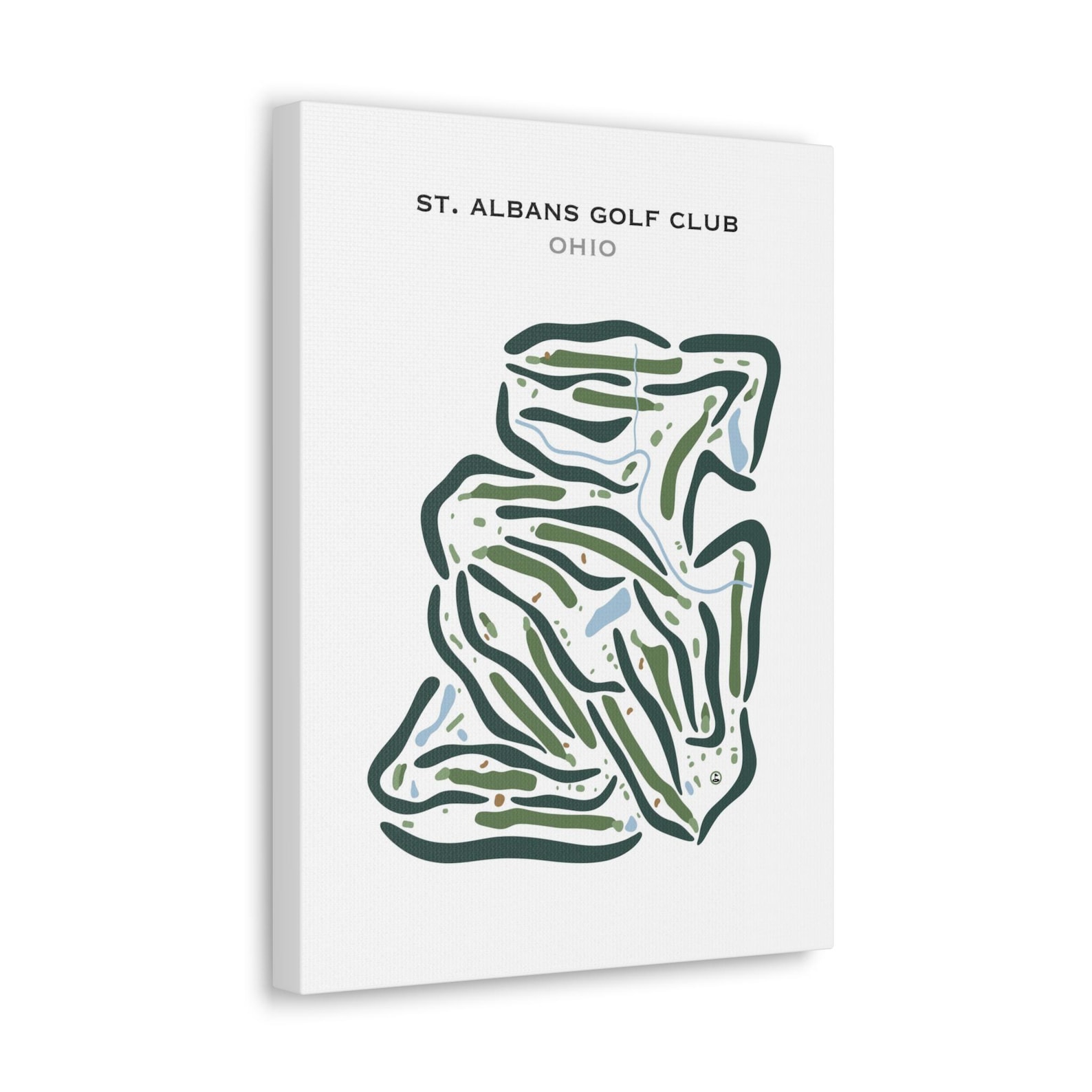 St. Albans Golf Club, Ohio Golf Course Map Wall Art, Golf Map Canvas ...