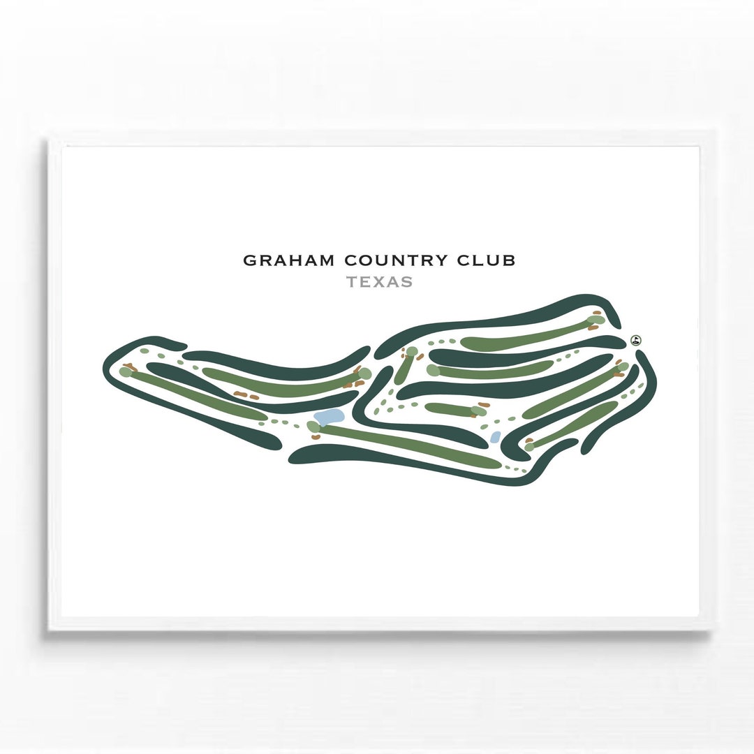 Graham Country Club Texas Golf Course Map Home Decor - Etsy