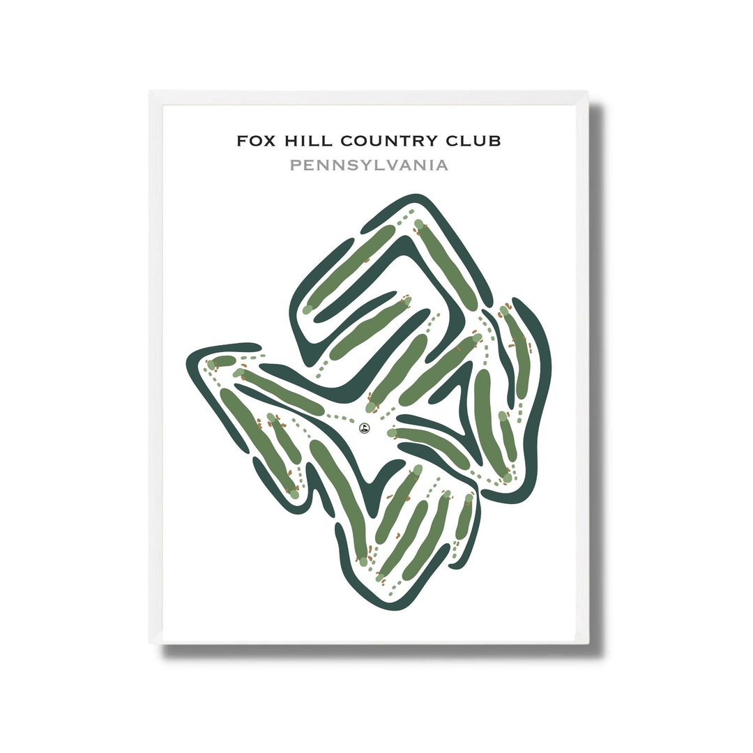 Fox Hill Country Club, PA | Golf Course Map, Golf Map, Golfer Gift for ...