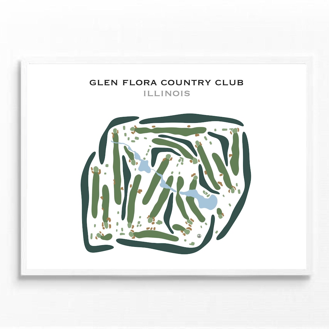 Glen Flora Country Club, IL | Golf Course Map, Golf Map, Golfer Gift ...