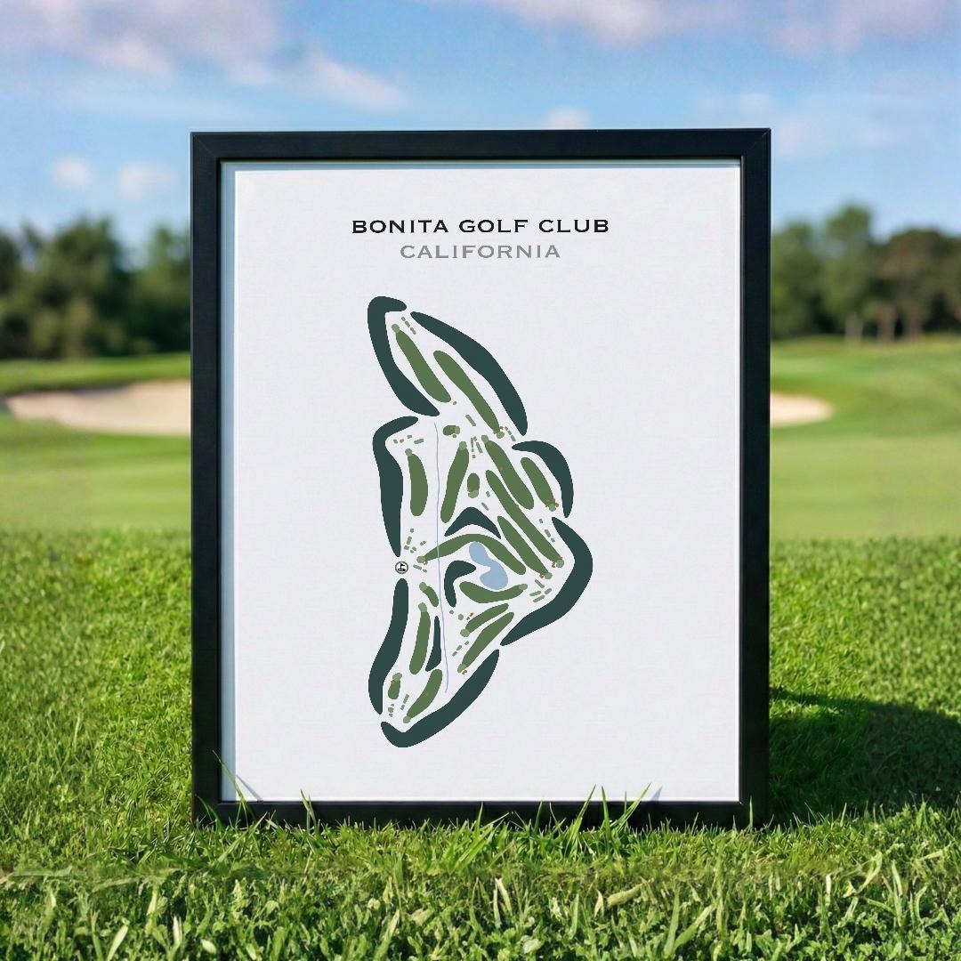 Bonita Golf Club, California | Golf Course Map, Golf Map, Golfer Gift ...