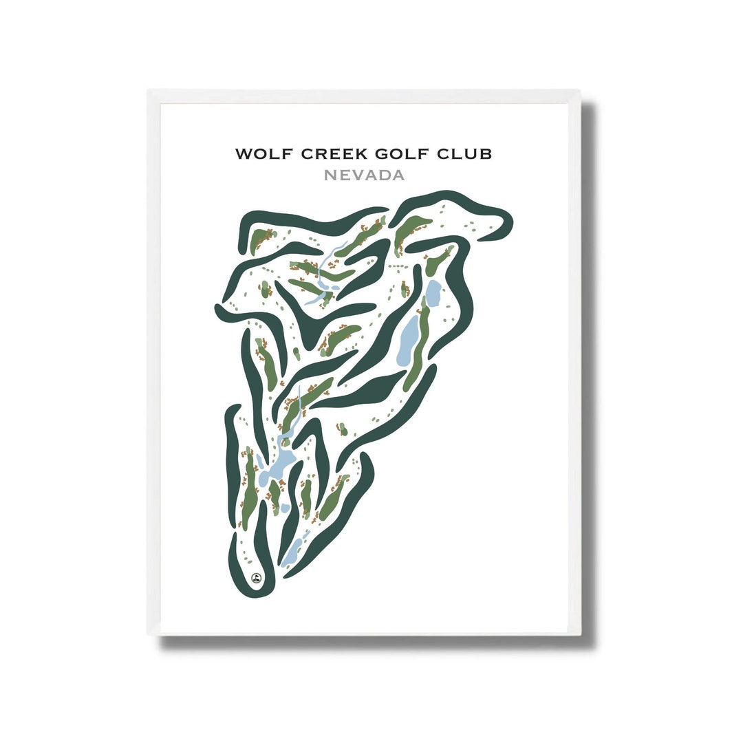 Golf Course Map Gifts, Wolf Creek Golf Club, NV Golf Map, Golfer Gift ...