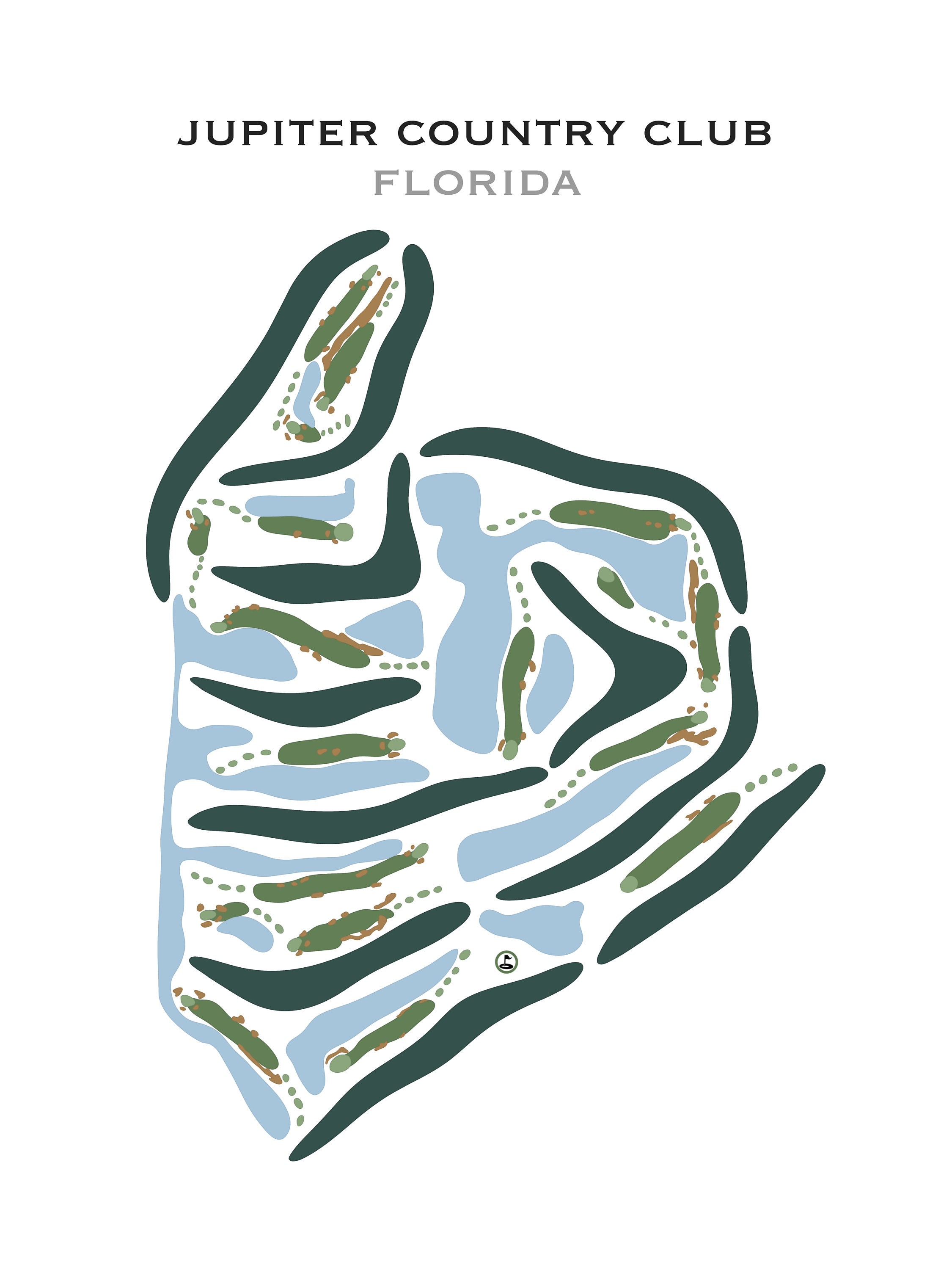 Jupiter Country Club FL Golf Course Map Home Decor Golfer - Etsy