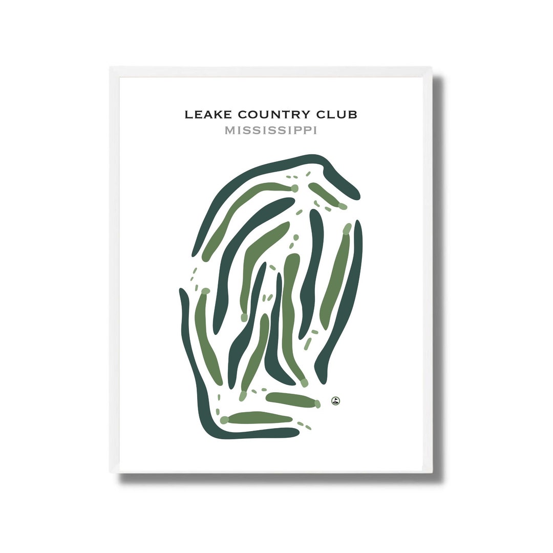 Leake Country Club, MS | Golf Course Map, Golf Map, Golfer Gift for Him ...